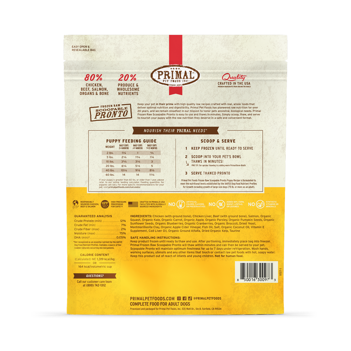 Frozen Raw Scoopable Pronto Puppy Food – Primal Pet Foods