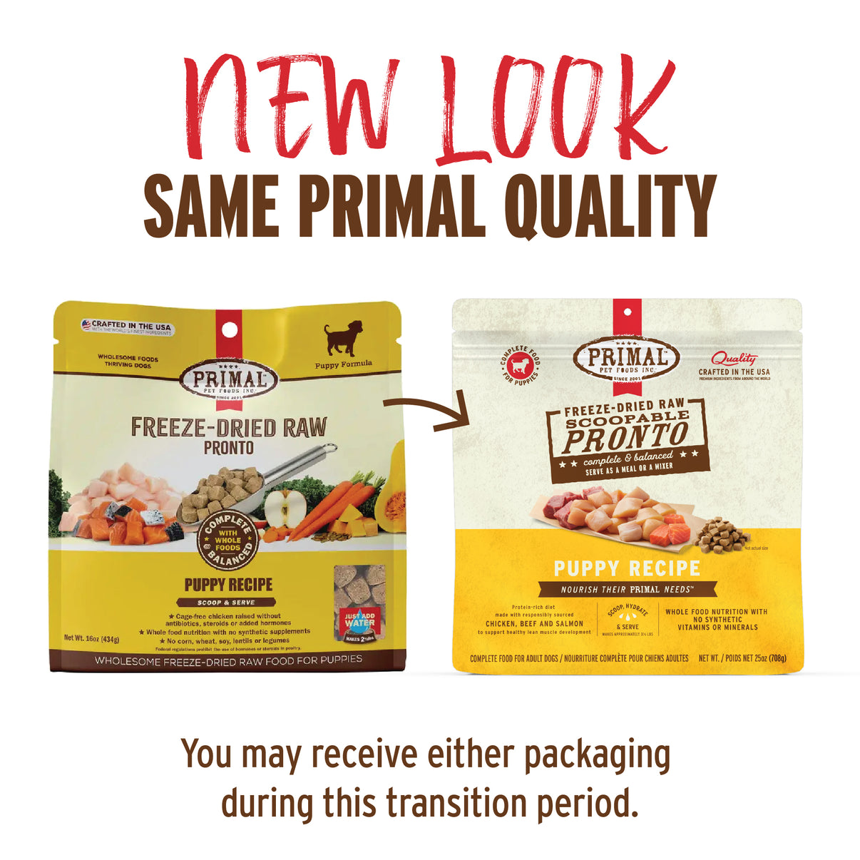 Freeze-Dried Raw Scoopable Pronto Puppy Food – Primal Pet Foods