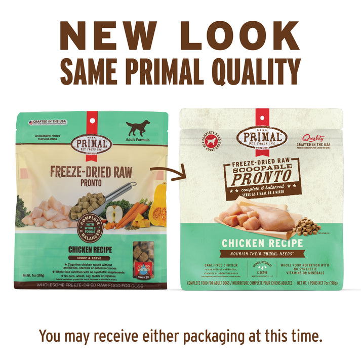 Freeze-Dried Raw Scoopable Pronto Dog Food – Chicken Recipe – Primal ...