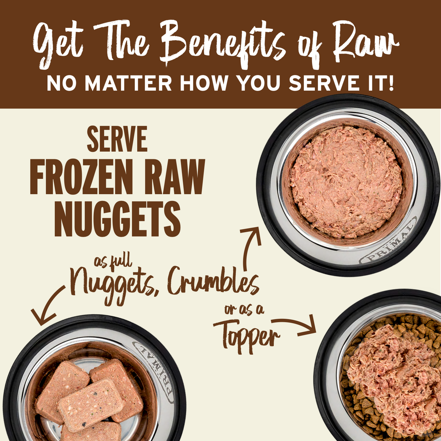 Frozen Raw Dog Food Nuggets – Beef Recipe – Primal Pet Foods