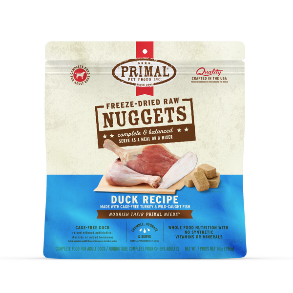 Freeze-Dried Raw Nuggets Dog Food – Duck Recipe – Primal Pet Foods